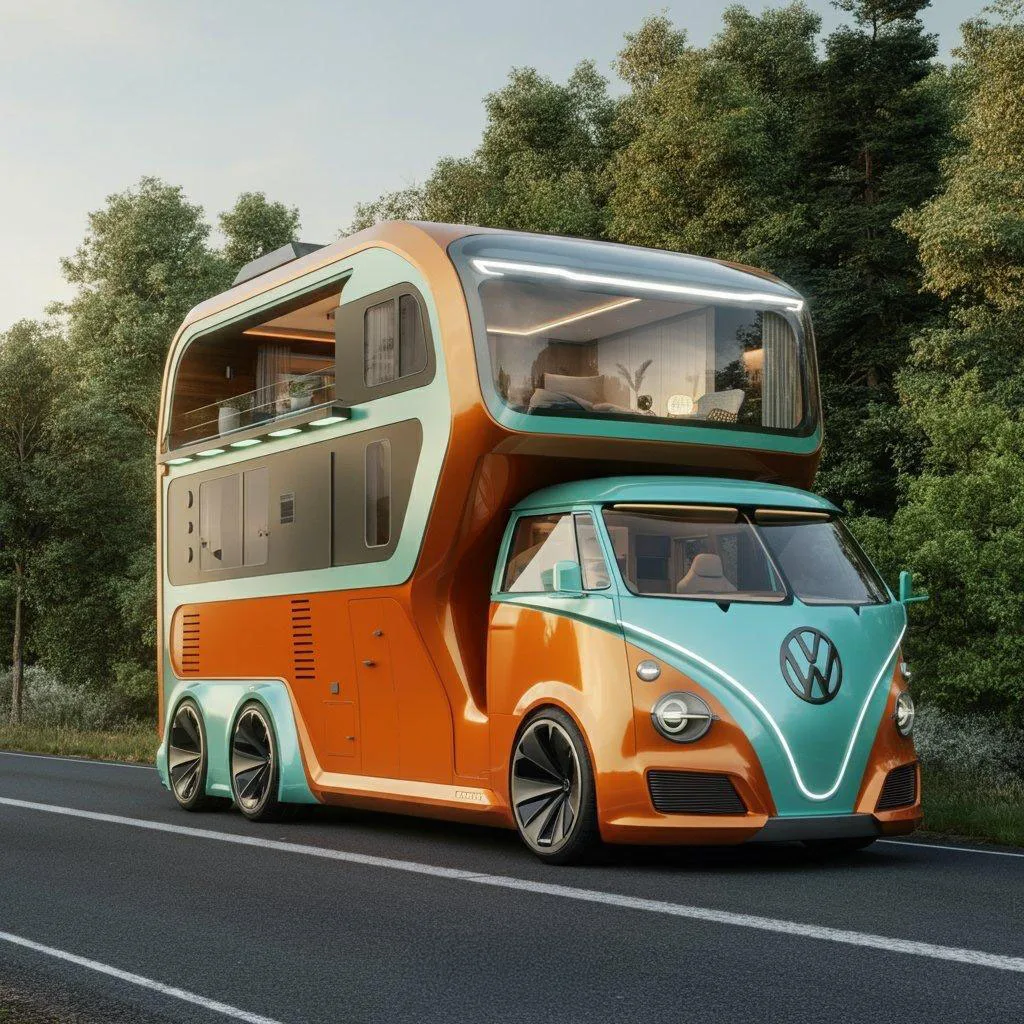 Navigating the Future: The VW Bus Inspired Futuristic RV Redefining Road Travel