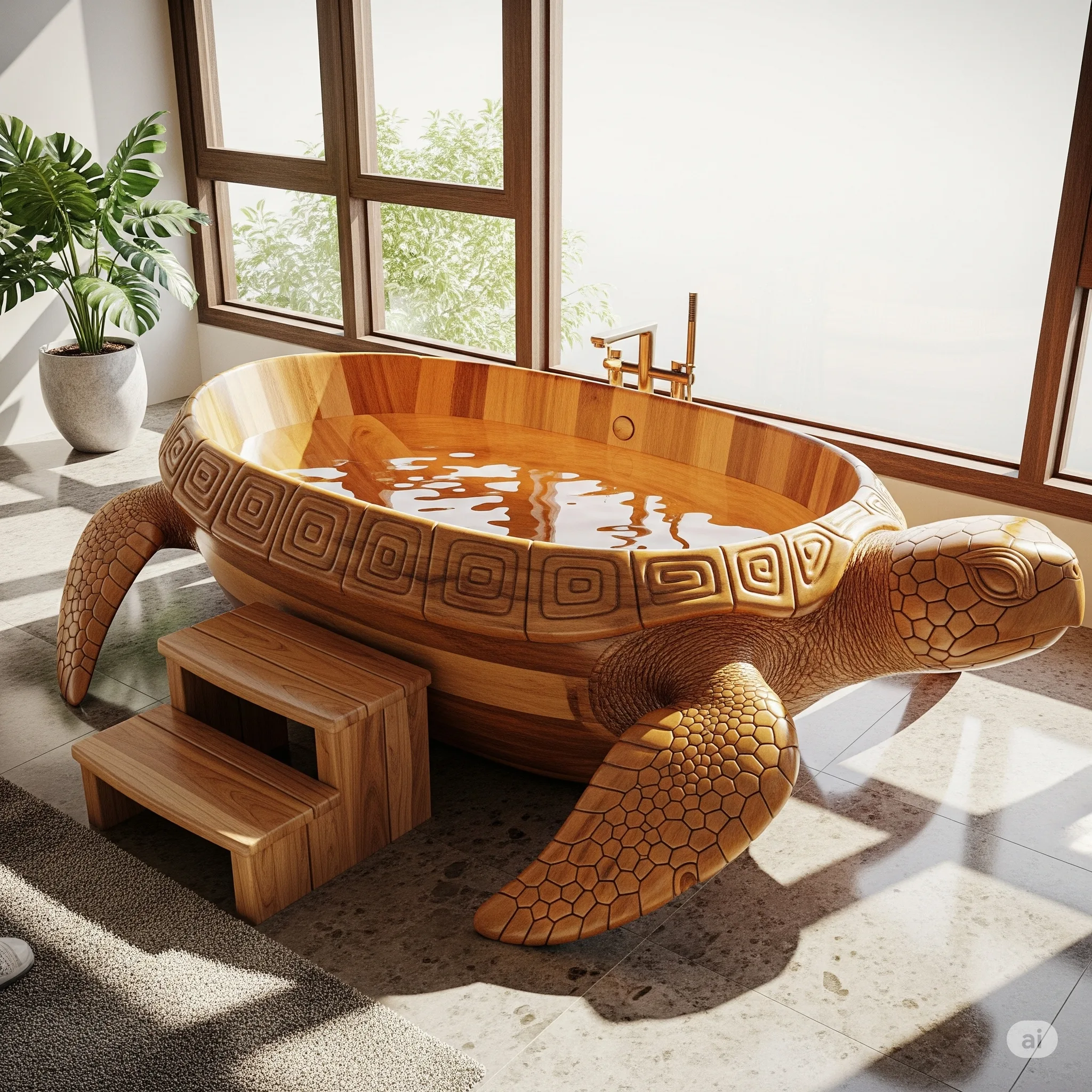 Wooden Turtle Bathtubs: Ocean-Inspired Luxury for Your Bathroom