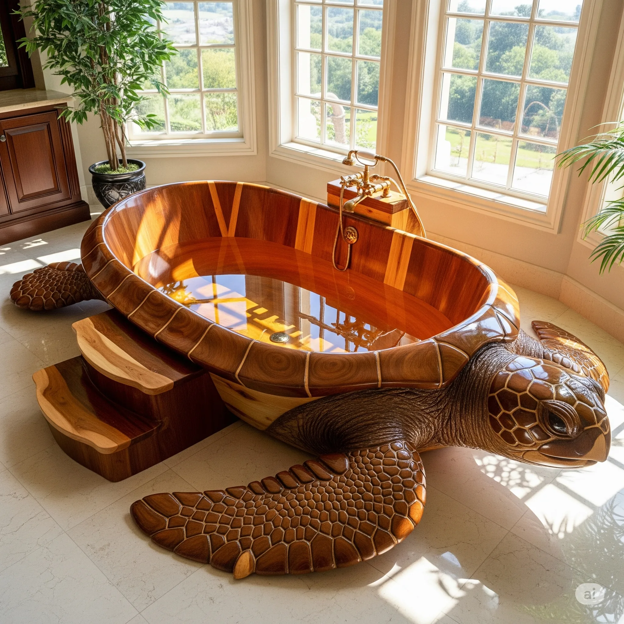 Wooden Turtle Bathtubs: Ocean-Inspired Luxury for Your Bathroom