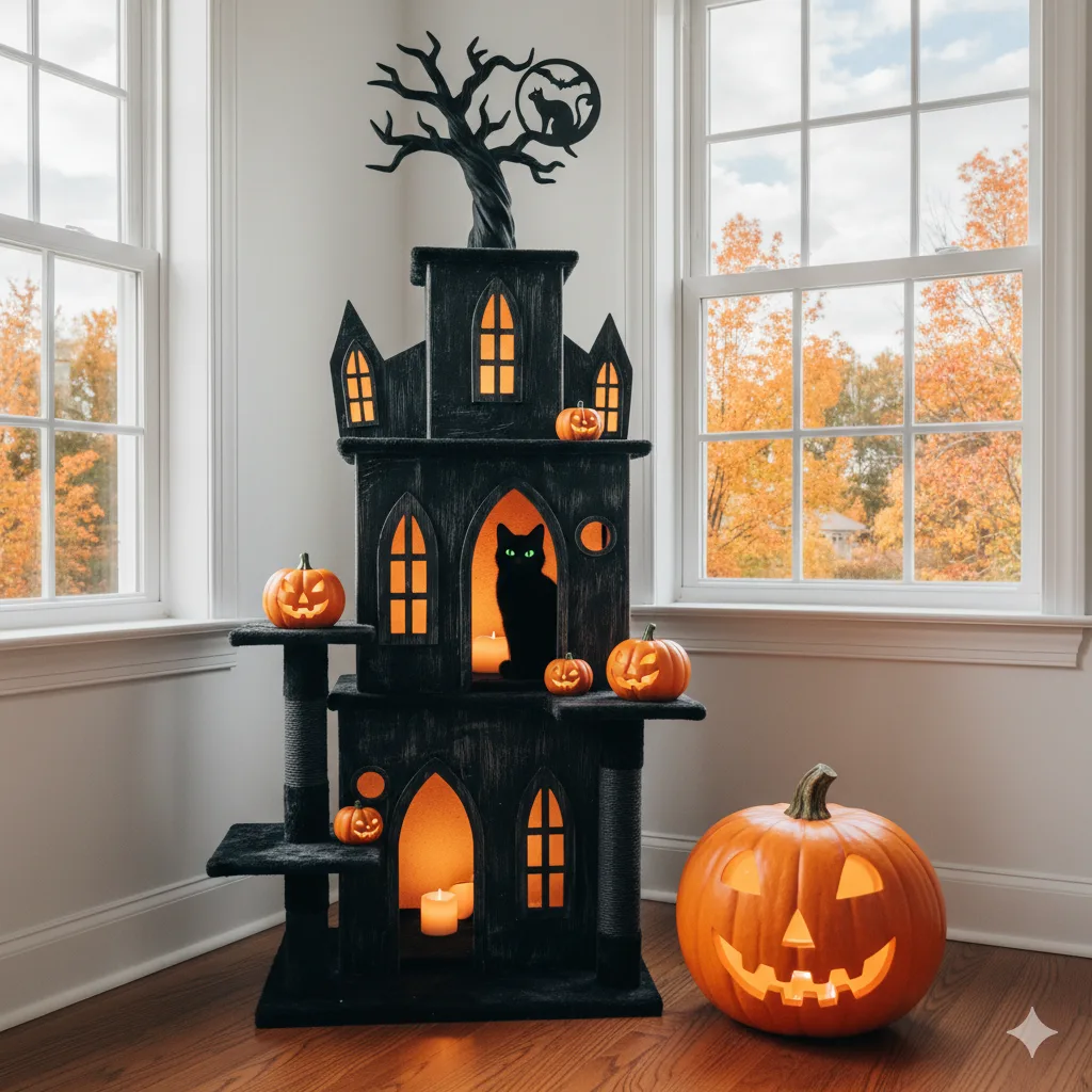 Spooky Fun for Felines - Discover the Charm of a Halloween Themed Cat Tree