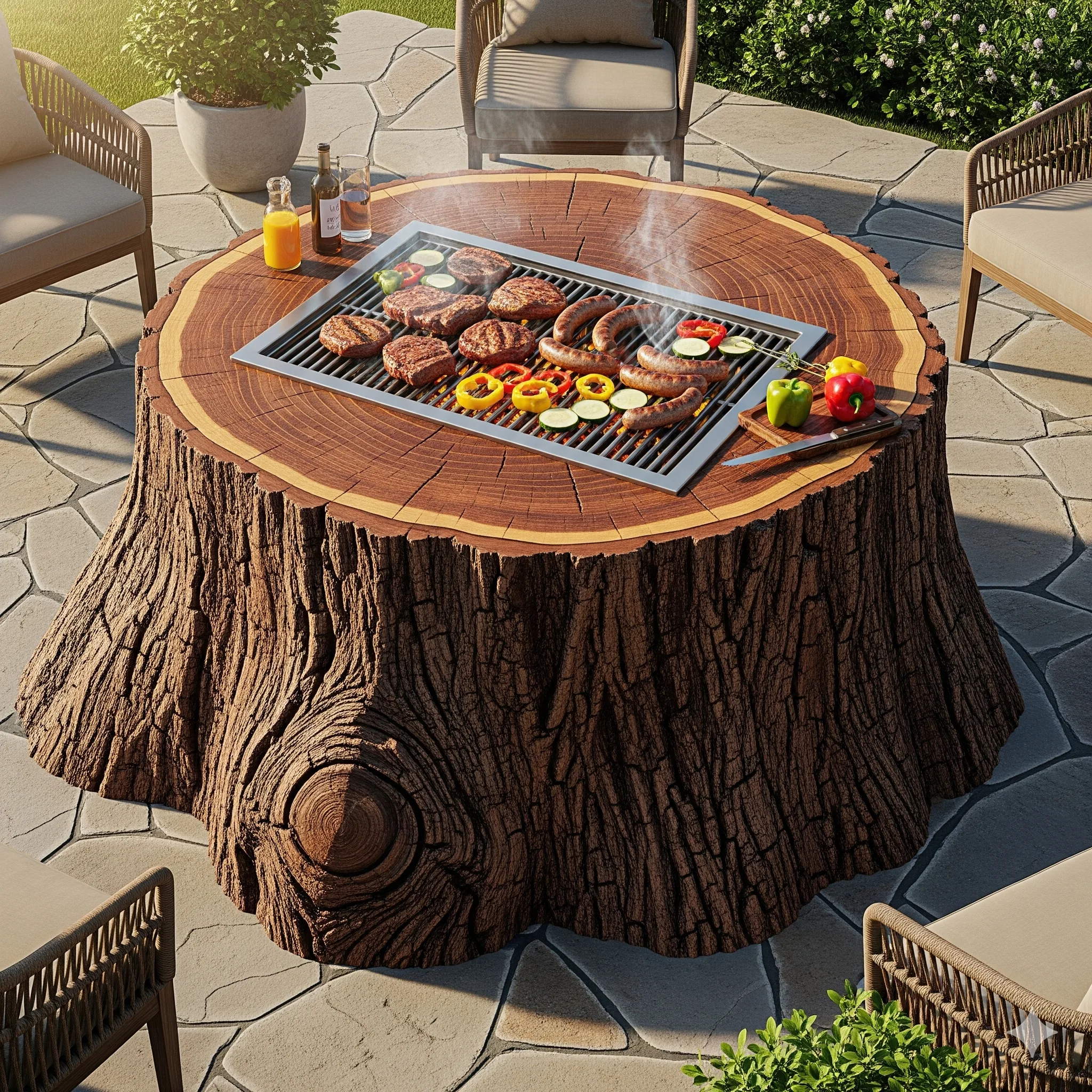 Embracing Nature and Flavor - The Charm of Giant Tree Stump BBQs for ...