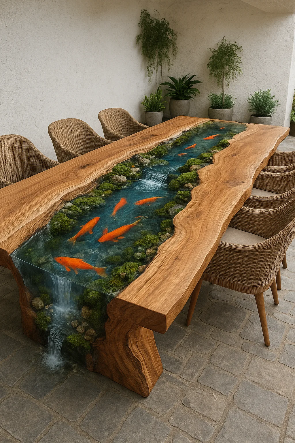 Unique Elegance with Wooden Dining Tables with Rivers – A Natural Art Piece for Your Home