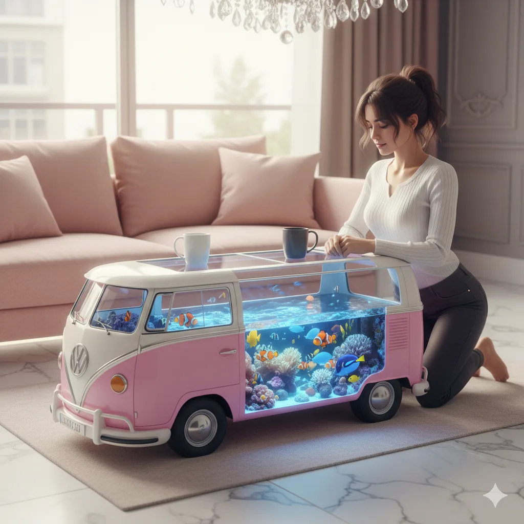 Revamp Your Space with Volkswagen Bus Aquarium Coffee Tables - A Unique ...