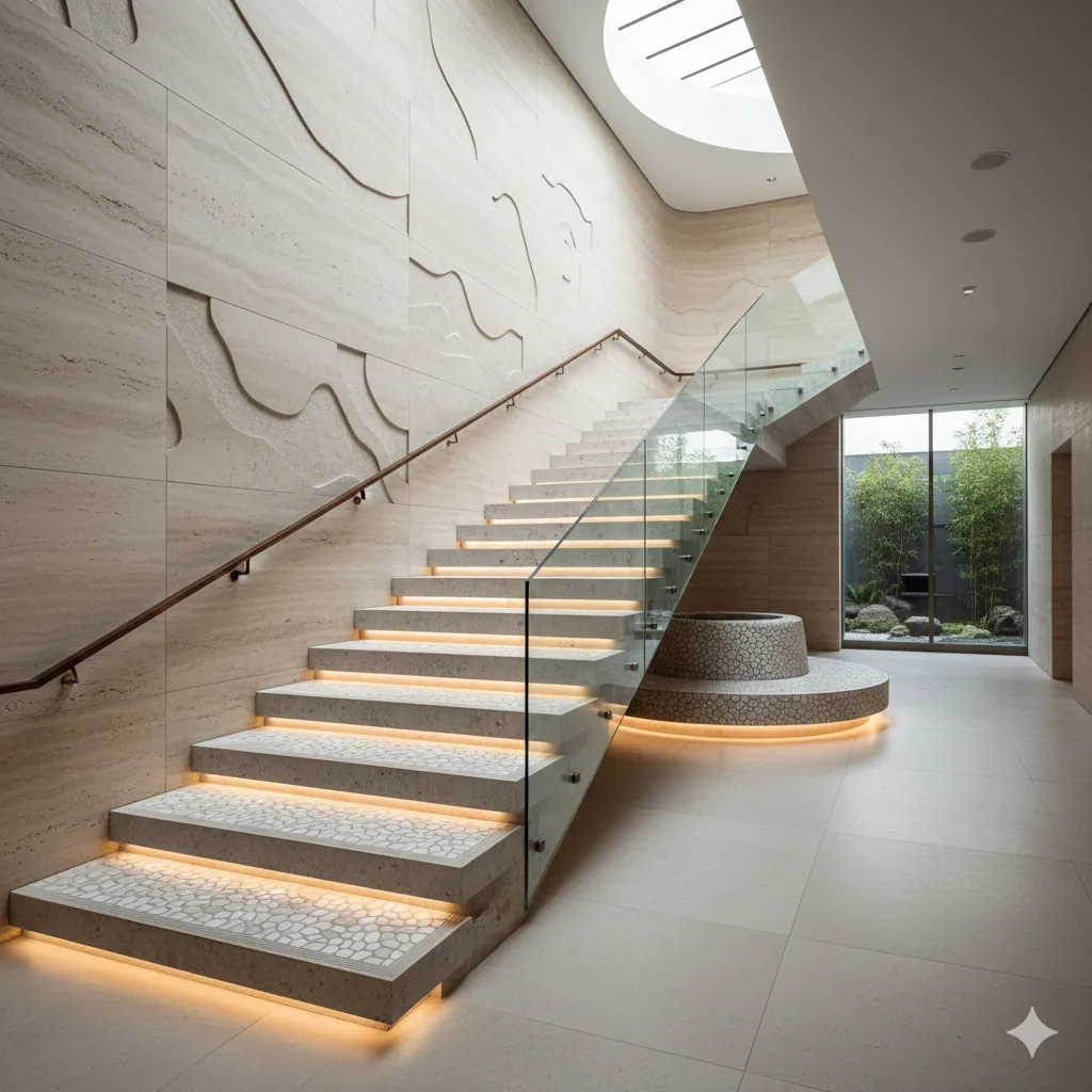 Elevate Your Home Design with Stunning Luxury Pebble Stone Stairs - A ...