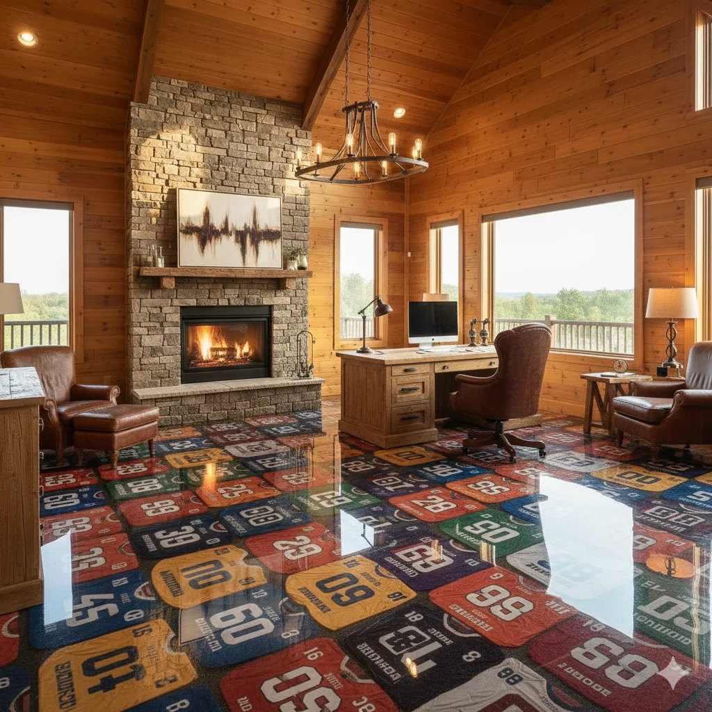 Transform Your Space with Football Jersey Epoxy Floors – A Unique Blend ...