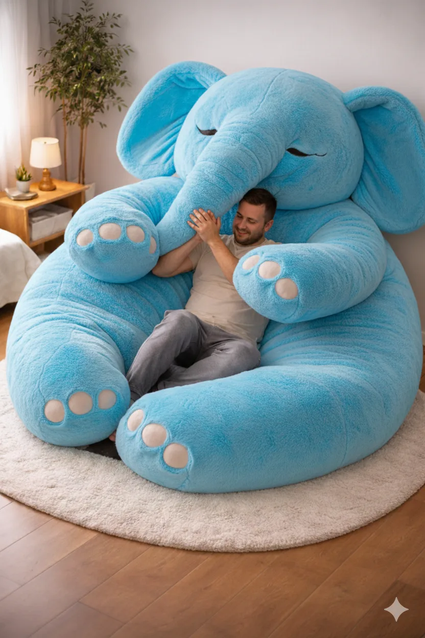 Discover the Charm of the Fluffy Elephant Bean Bag – Your Cozy ...