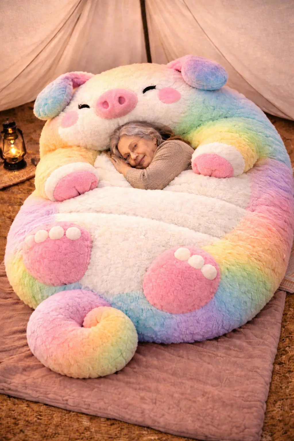 Cozy Camping Essential - Discover the Charm of the Fluffy Pig Sleeping Bag