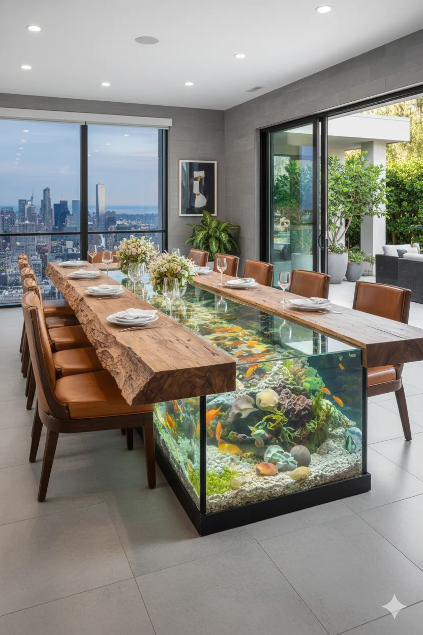 Dive into Style and Functionality with an Aquarium Dining Table - The ...